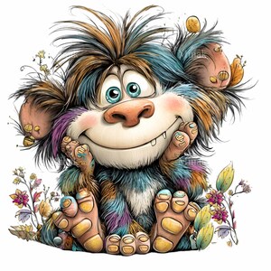 12 PNG Rainbow Animal Clipart – Colorful Monkey PNG – Fun Cartoon ...