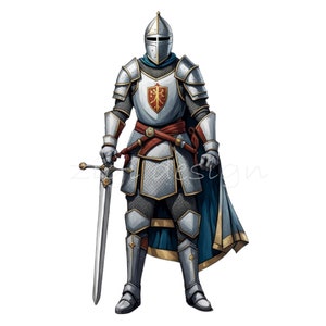 Medieval Knight Clipart PNG - 28 Detailed Knight in Armor With Sword ...
