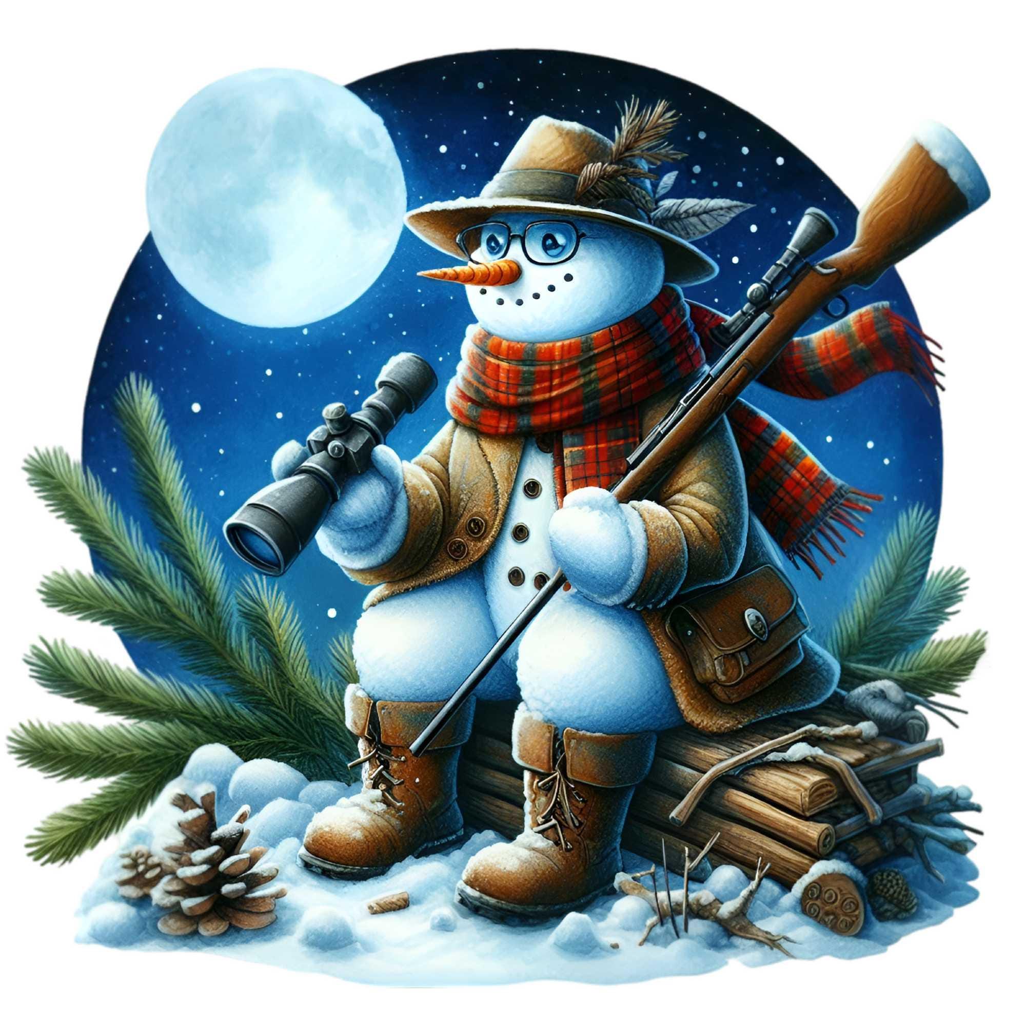 15 PNG Hunter Snowman Clipart – Snowman With Rifle PNG – Funny Winter ...