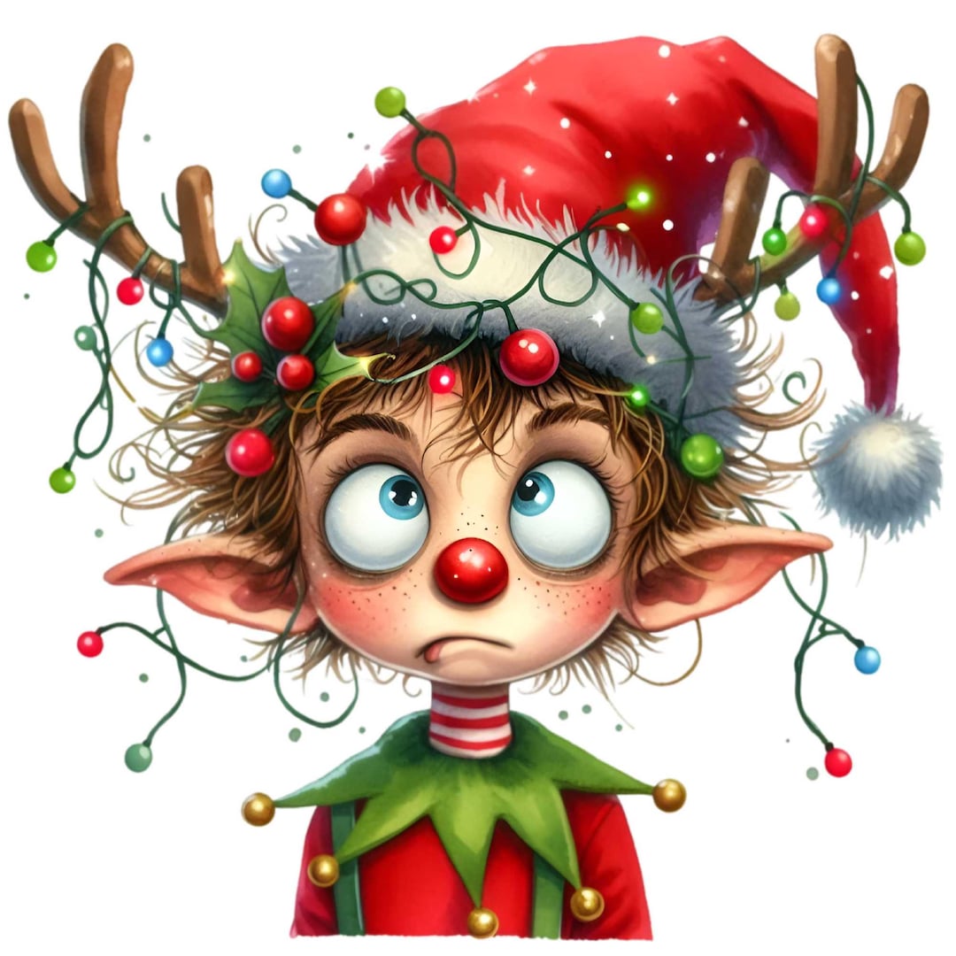 Quirky Christmas Elf Clipart PNG - 15 Hilarious Cartoon Elf With ...