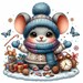 Cute Mouse PNG Clipart in Winter Clothing, 12 Adorable Mouse With ...