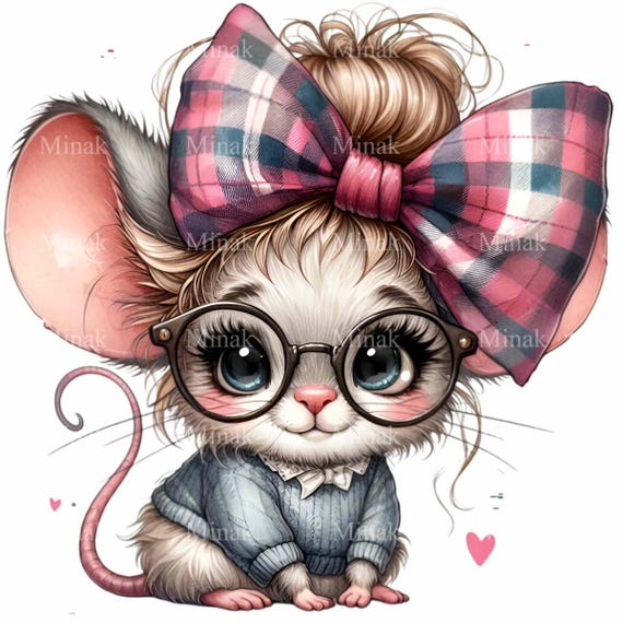 Schattig Meisje Muis Cartoon