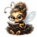 12 Bee Reading PNG Clipart | Cute Bee With Glasses and Book | Whimsical ...