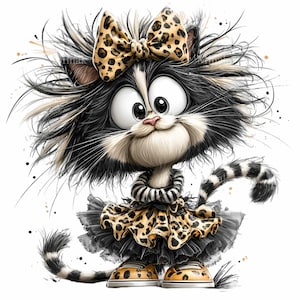 15 PNG Leopard Print Cat Clipart - Cute Fashion Kitten PNG - Animal ...