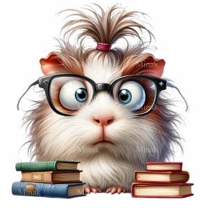 12 PNG School Guinea Pig Clipart – Cute Nerdy Guinea Pig PNG – Back to ...