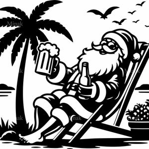 8 SVG Summer Beach – Funny Santa Claus SVG – Holiday Vacation Clipart ...