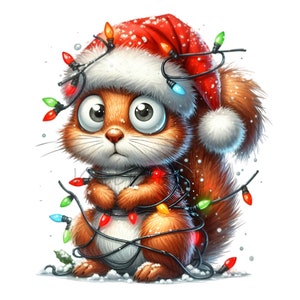 Christmas Squirrel Clipart 15 PNG - Adorable Cartoon Squirrel With ...