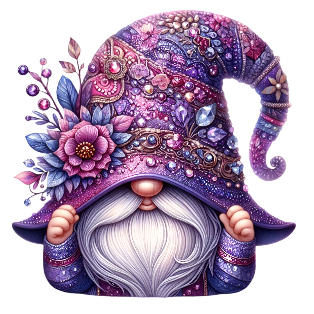 Purple Gnome Clipart, Gnome Clipart, Gnome Png, Sublimation Design ...