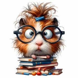 12 PNG School Guinea Pig Clipart – Cute Nerdy Guinea Pig PNG – Back to ...