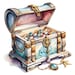Treasure Chest Clipart PNG, 15 Watercolor Pirate Jewelry Png ...