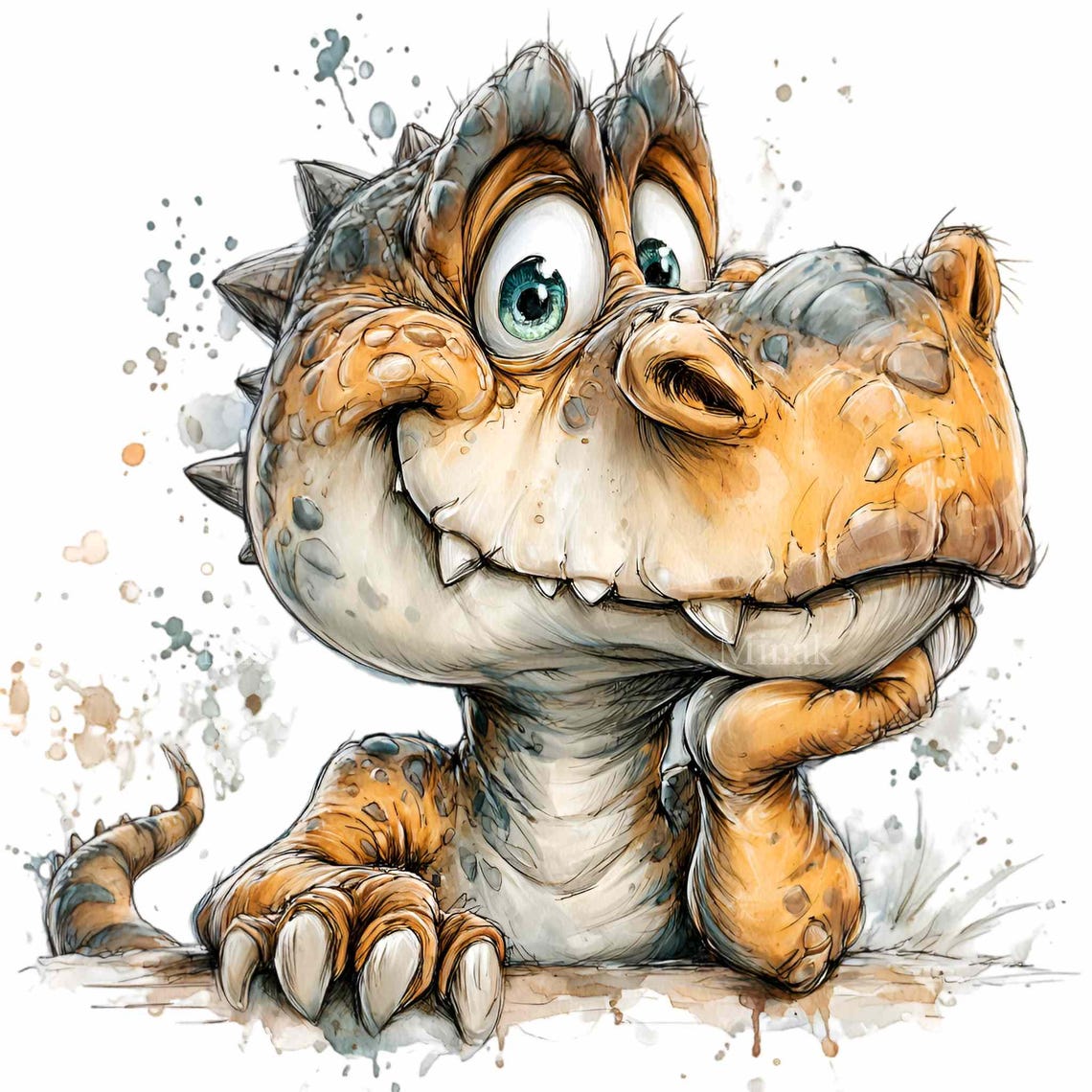 18 PNG Dinosaur Clipart - Funny Dino Illustration for Kids Crafts ...
