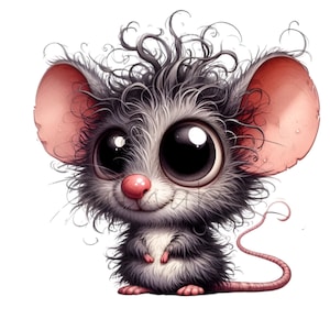 Fluffy Mouse With Big Ears PNG Clipart - 12 Adorable Whimsical Mouse ...