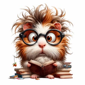 12 PNG School Guinea Pig Clipart – Cute Nerdy Guinea Pig PNG – Back to ...