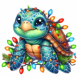 15 PNG Christmas Turtle Clipart – Cute Festive Animal PNG – Holiday ...