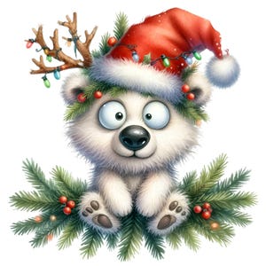 15 PNG Christmas Polar Bear PNG – Funny Holiday Bear Clipart – Cute ...