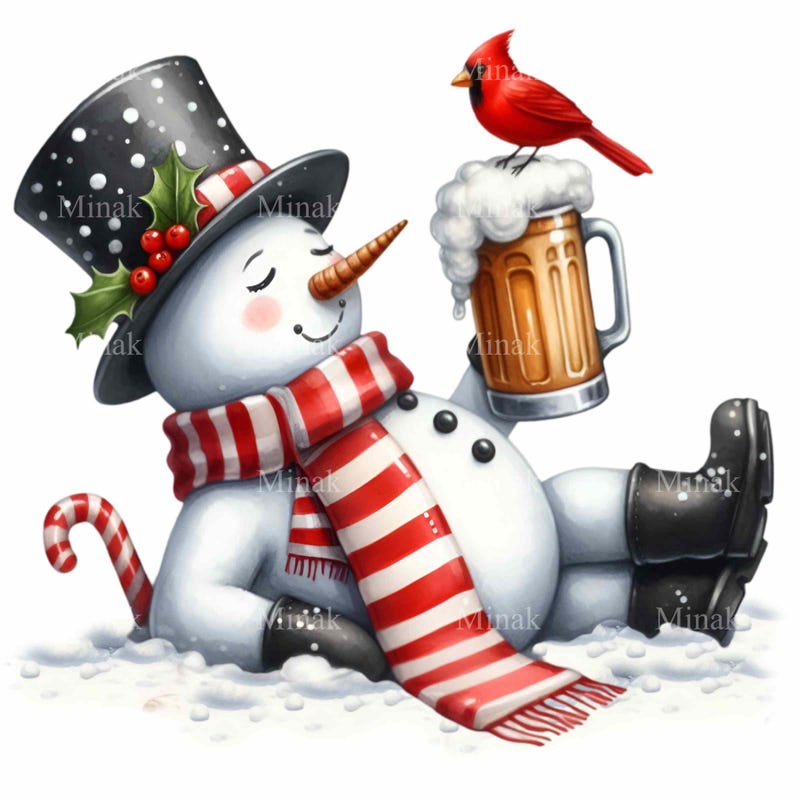 Funny Snowman Clipart - Etsy