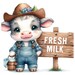 Farm Fresh Milk Clipart, Cow Clip Art, 16 PNG American Farmers Market ...