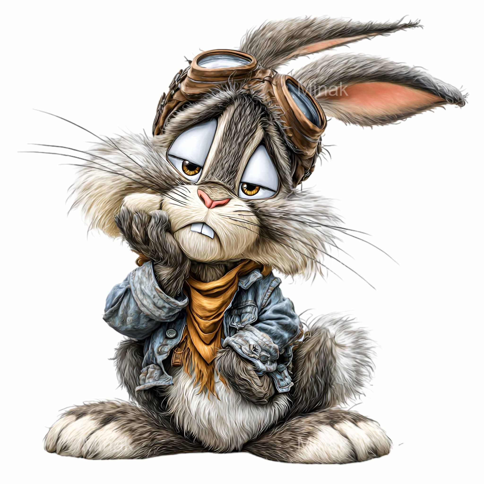 15 PNG Cartoon Bunny Clipart – Funny Rabbit PNG – Kids Crafts Digital ...