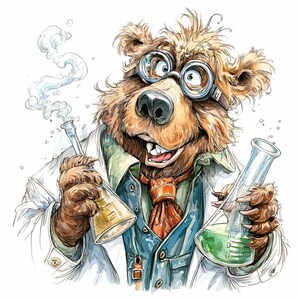 16 PNG Scientist Bear Clipart, Chemistry Lab Graphics Teacher ...