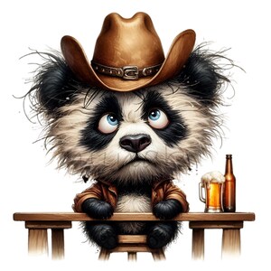 12 Cowboy Panda PNG Clipart Cute Panda in Cowboy Hat Rustic Western ...