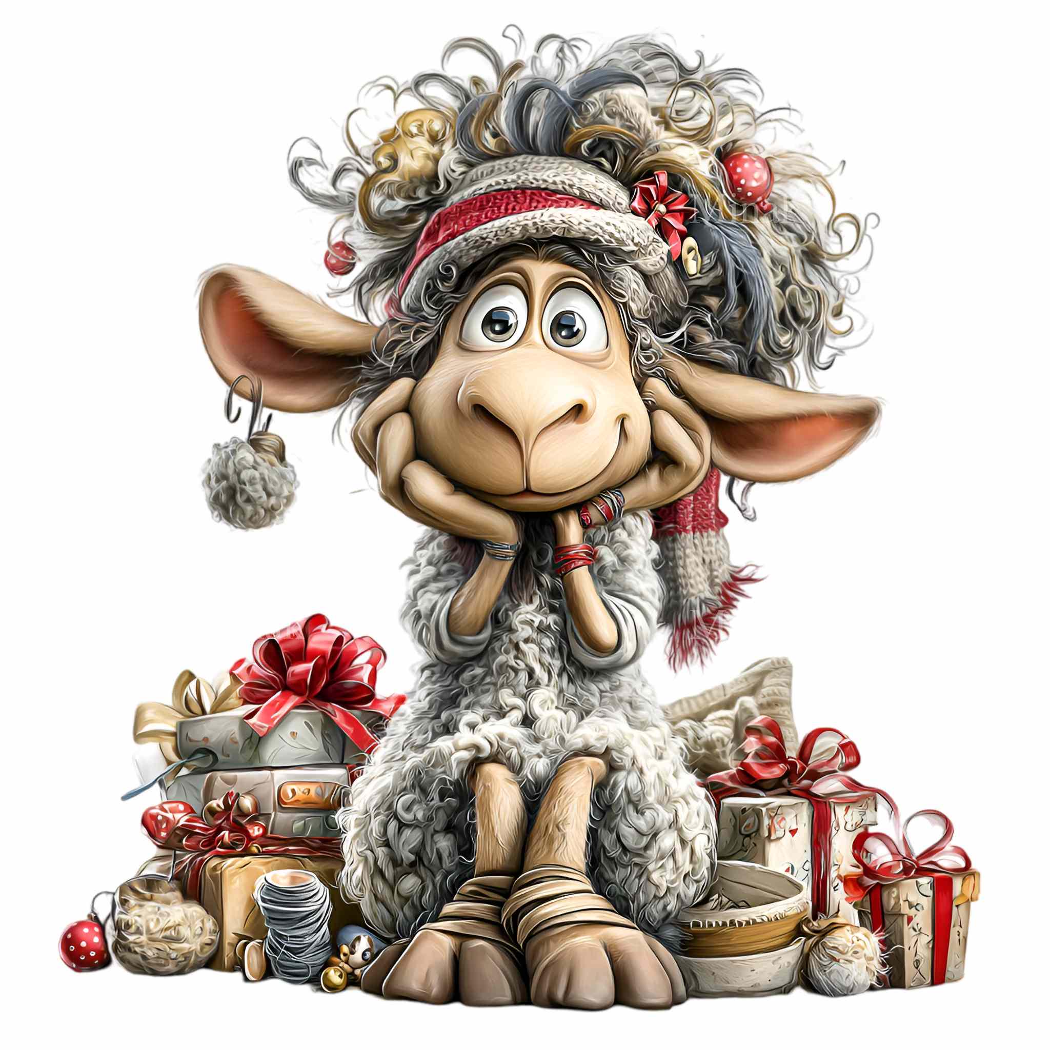 12 PNG Holiday Sheep Clipart – Christmas Lamb PNG – Cute Farm Animal ...
