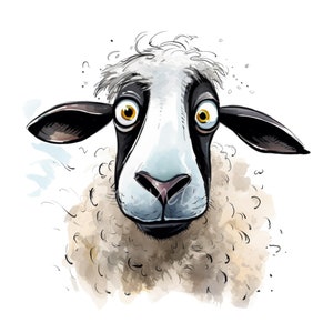 15 Funny Sheep Clipart PNG | Quirky Sheep Illustration | Cute Farm ...