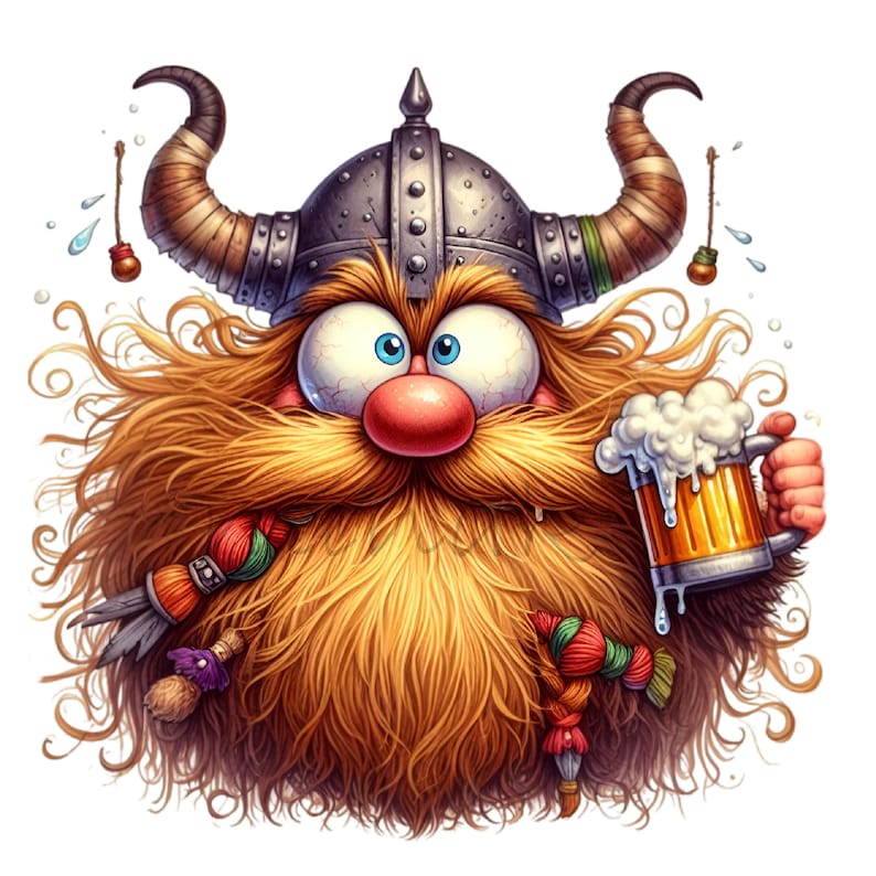10 PNG Viking Dwarf Clipart – Beer Warrior Illustration, Nordic Fantasy ...