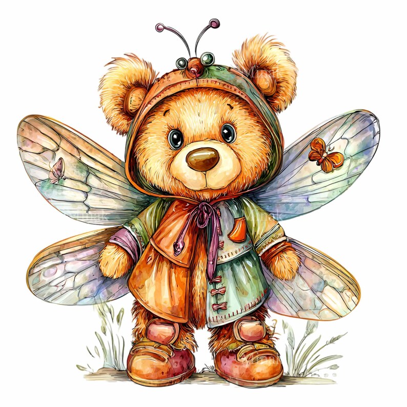 17 PNG Insect Bear Clipart – Cute Bear With Wings PNG – Nature ...