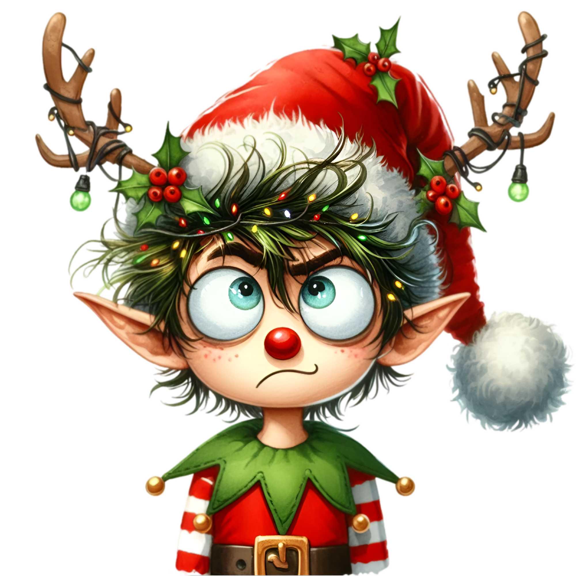Quirky Christmas Elf Clipart PNG - 15 Hilarious Cartoon Elf With ...