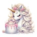 Unicorn Clipart, Birthday Cake Clipart, 20 PNG, Watercolor Pastel ...