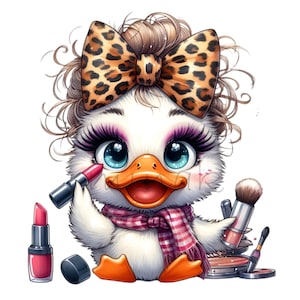 12 PNG Makeup Duck Clipart - Cute Duck With Lipstick Png - Crafters ...
