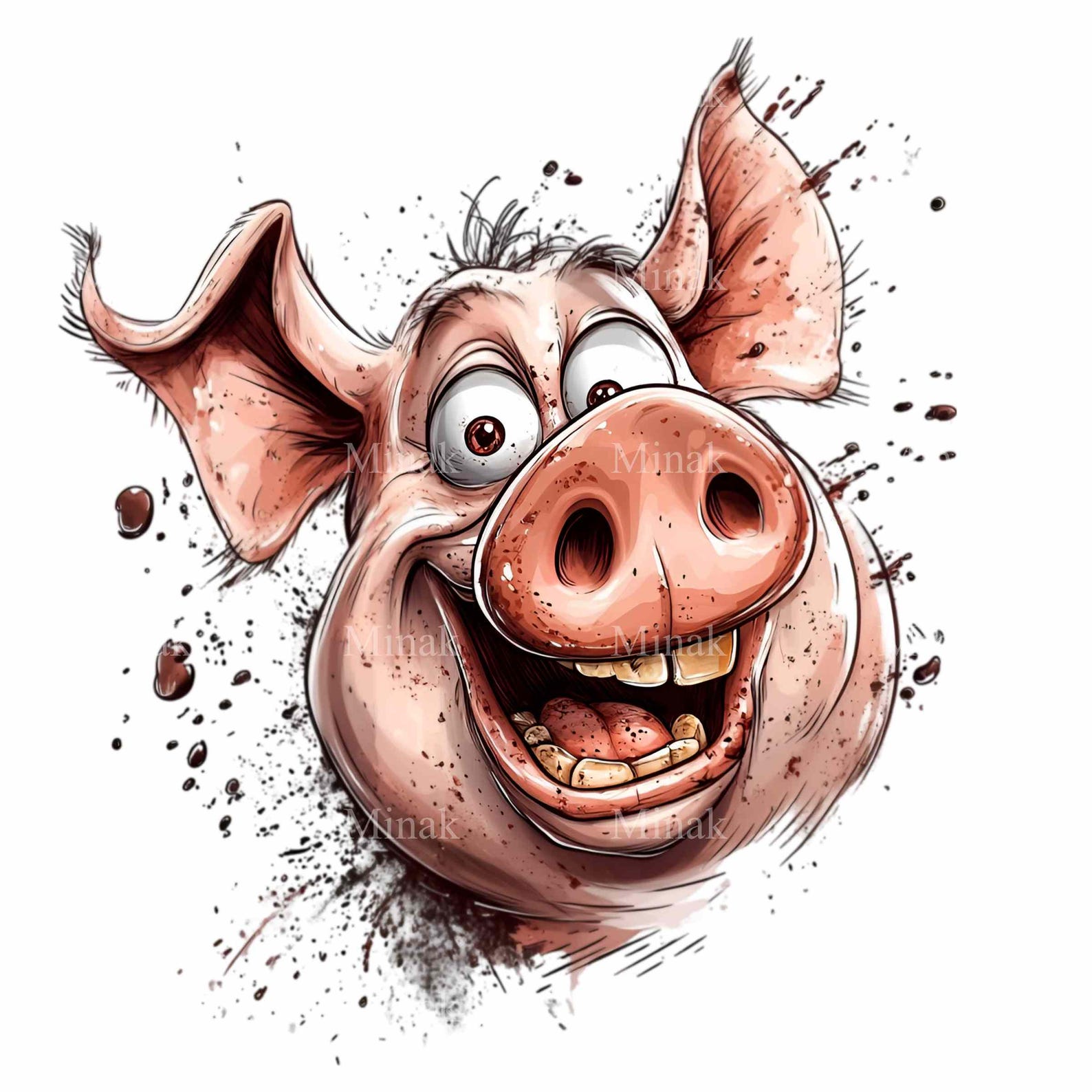 12 Funny Pig PNG Clipart, Transparent Background, Playful Farm Animal ...