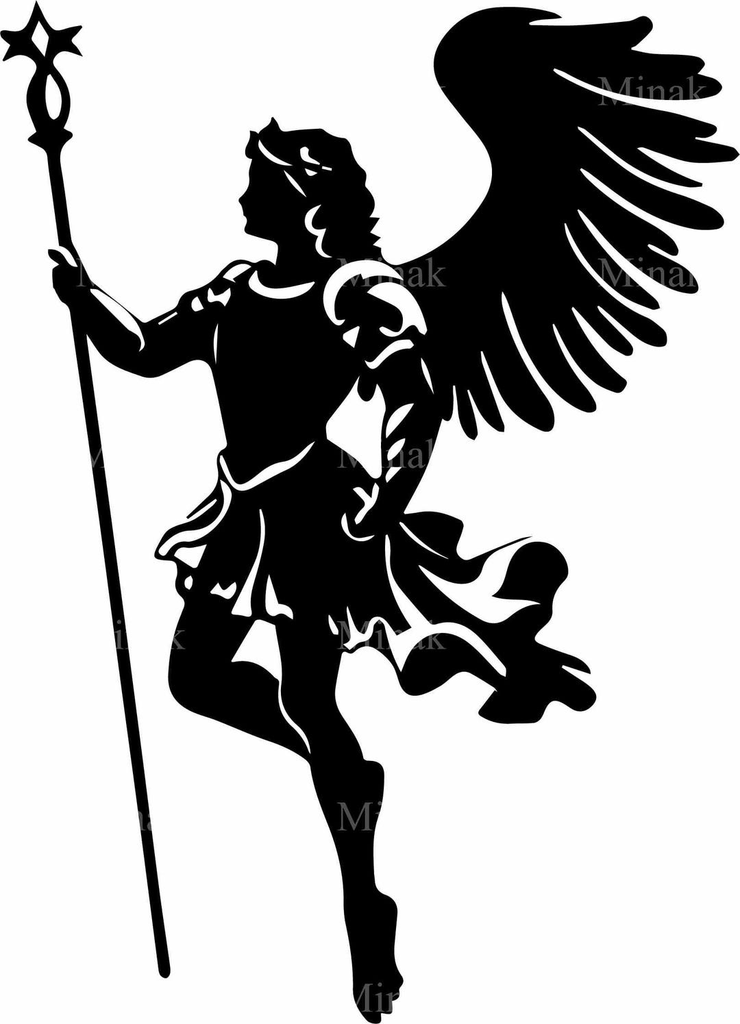 8 SVG Winged Warrior Angel SVG Cut File - Majestic Male Angel Holding ...