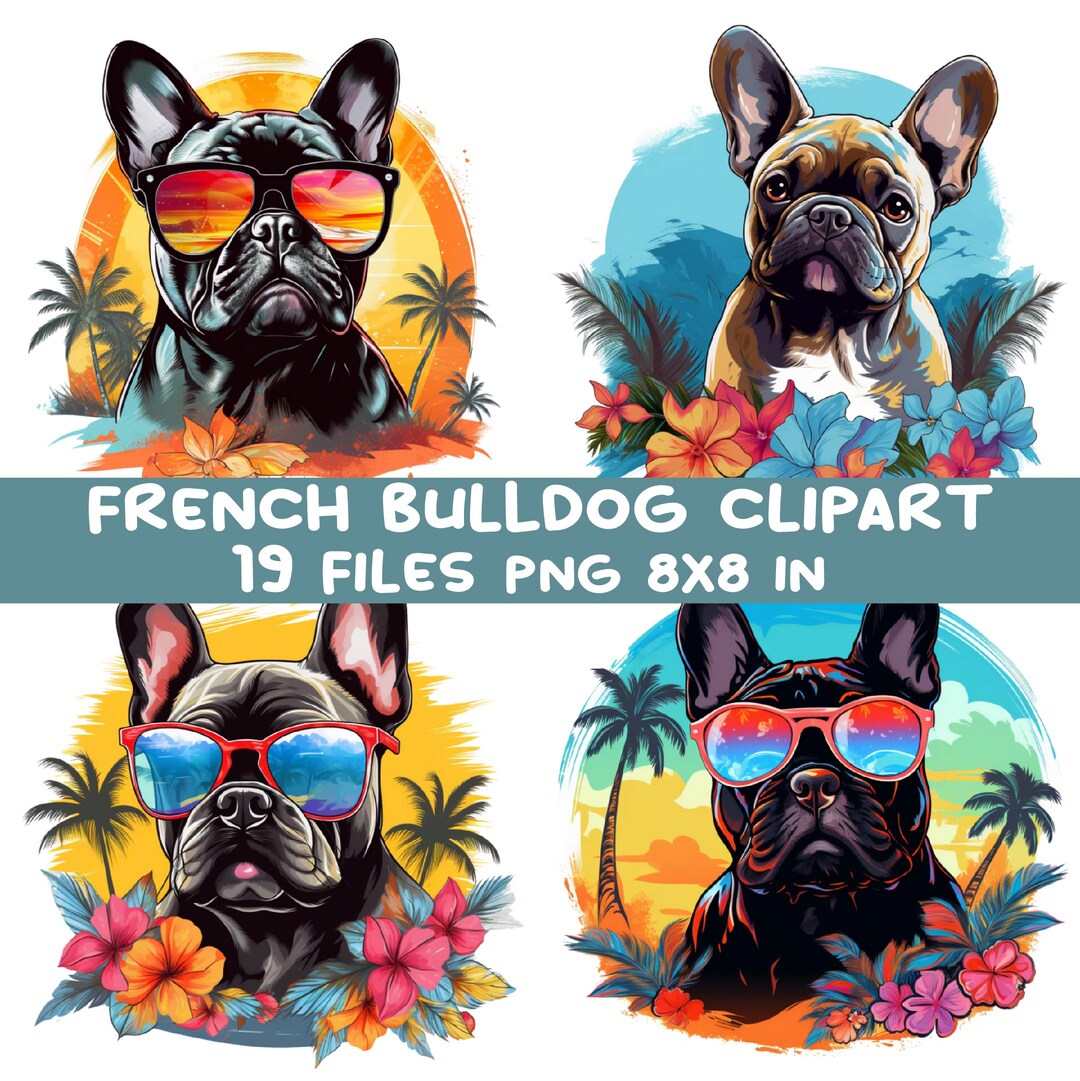 French Bulldog Clipart Bundle 19 PNG Watercolor Cute Bulldog - Etsy
