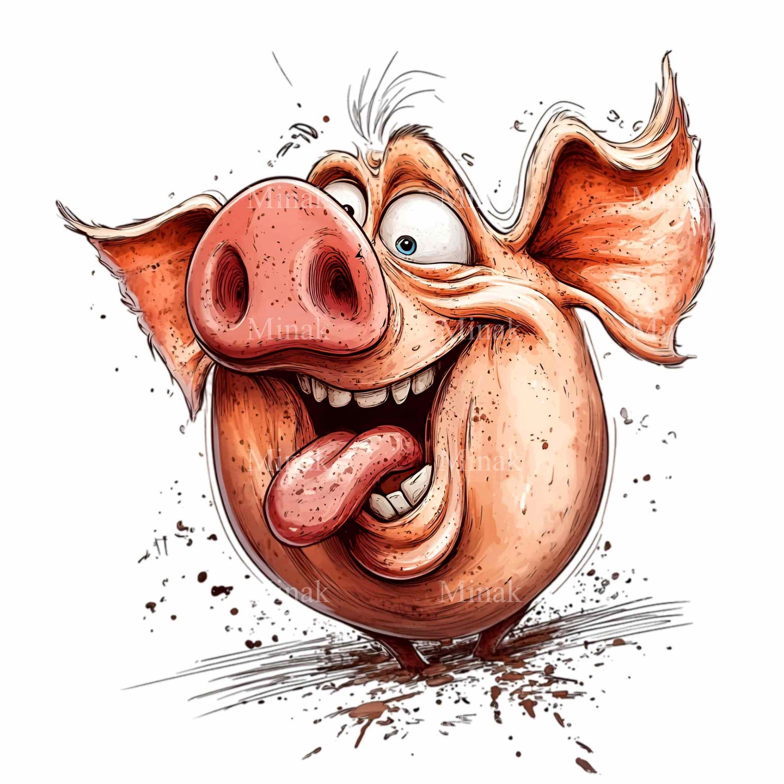12 Funny Pig PNG Clipart, Transparent Background, Playful Farm Animal ...