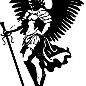 8 SVG Winged Warrior Angel SVG Cut File - Majestic Male Angel Holding ...