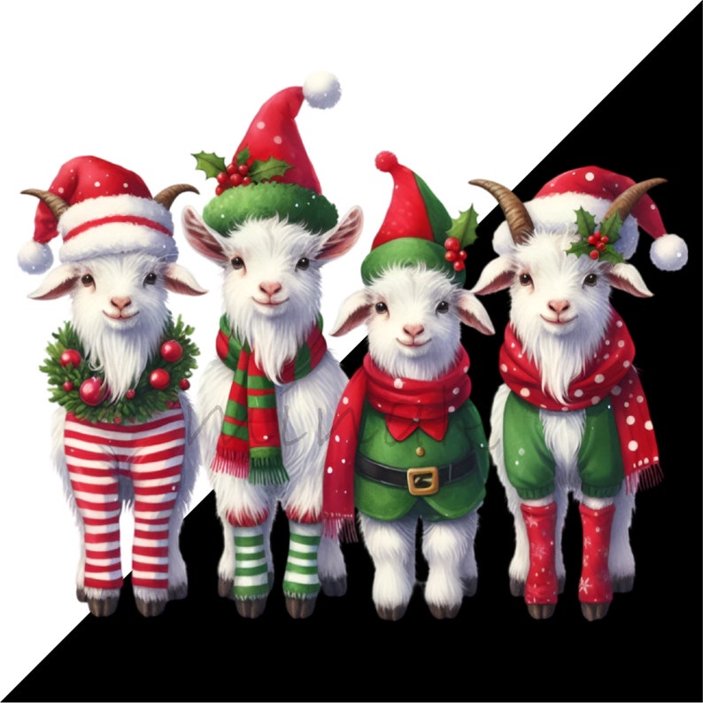15 PNG Christmas Goats Clipart – Festive Goat PNG – Funny Holiday ...