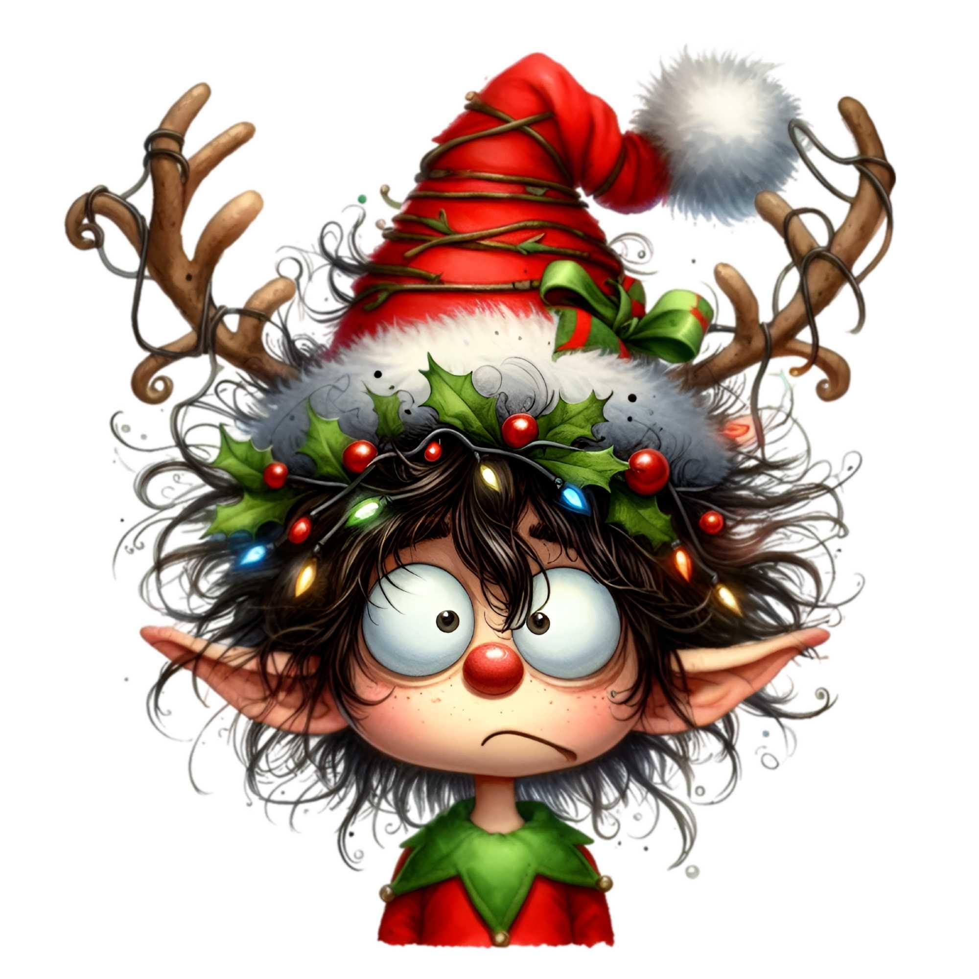 Quirky Christmas Elf Clipart PNG - 15 Hilarious Cartoon Elf With ...
