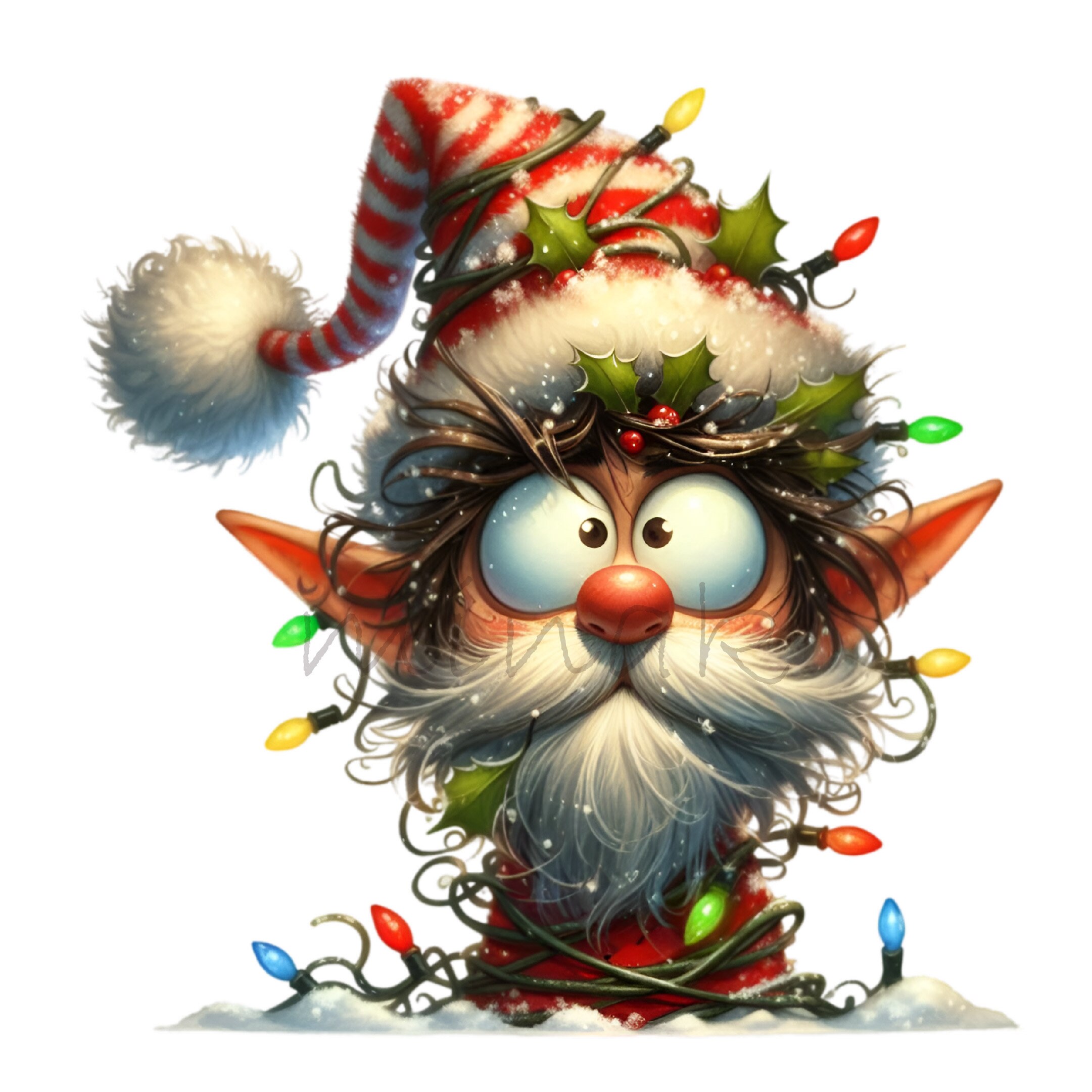10 PNG Tangled Elf Clipart – Funny Christmas Elf PNG – Grumpy Holiday ...