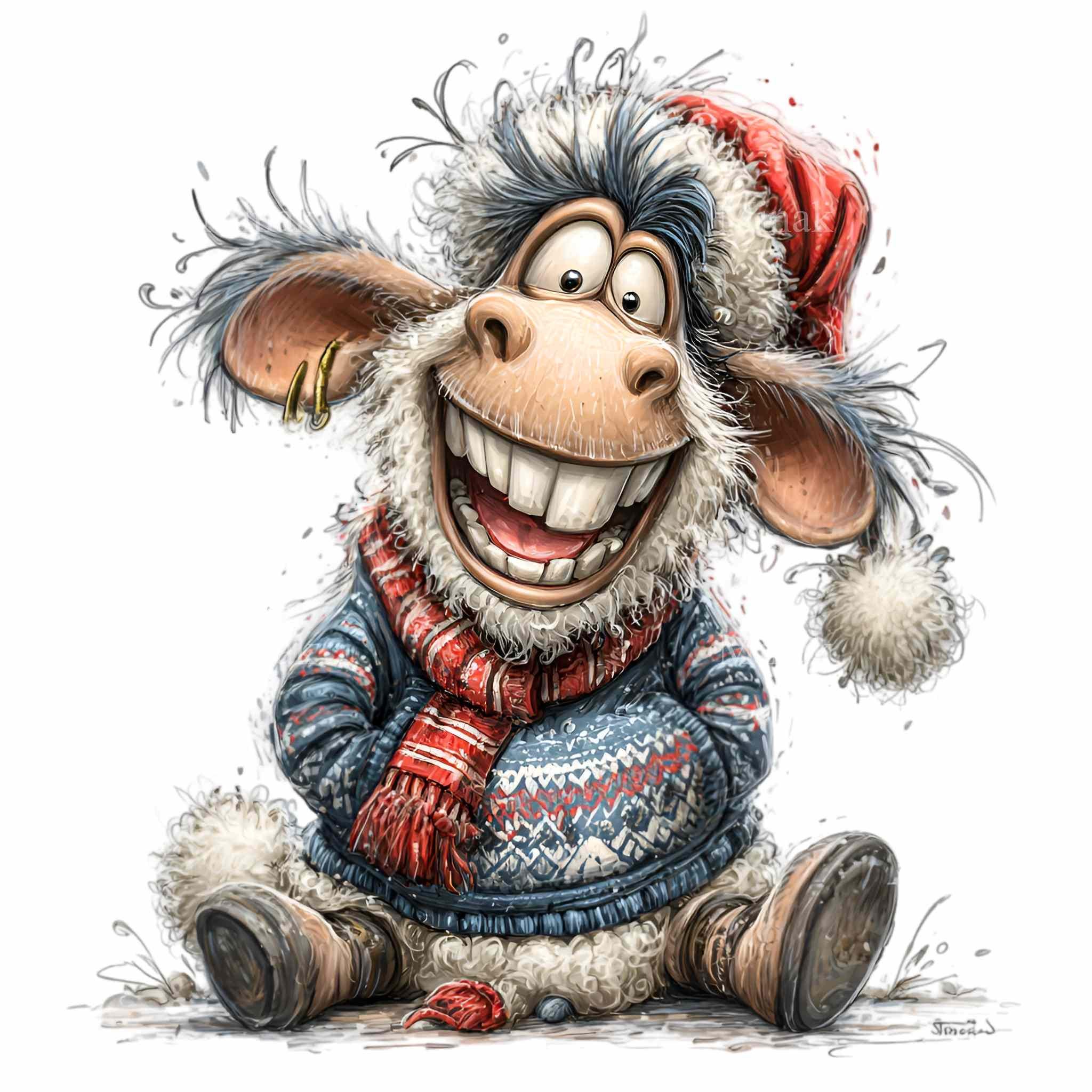 17 PNG Christmas Sheep Clipart - Funny Holiday Animal PNG - Cute ...