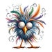 Crazy Colorful Bird Clipart 12 PNG | Hilarious Fluffy Bird Illustration ...