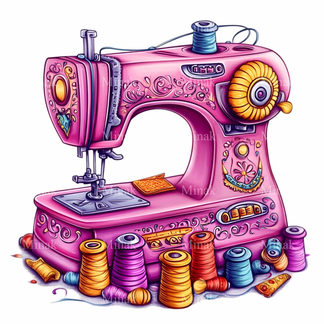 12 Pink Sewing Machine PNG Clipart, Transparent Background, Decorative ...