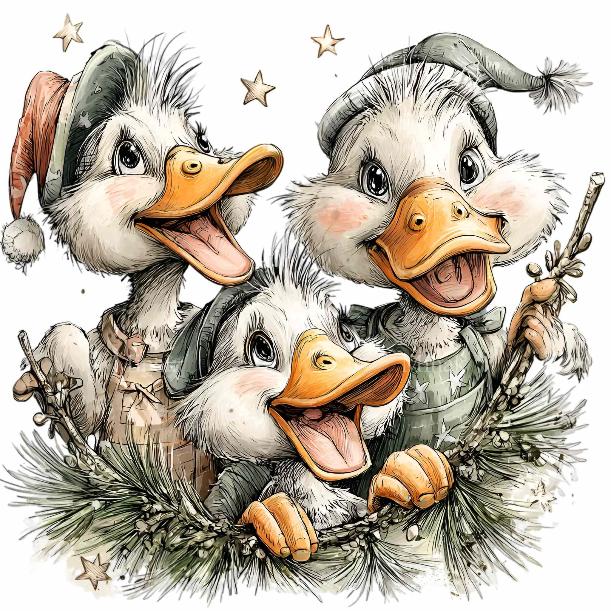 12 PNG Christmas Geese PNG – Cute Goose Clipart for Holiday Crafts ...