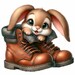 12 PNG Messy Bunny in Combat Boot PNG Clipart, Grunge Style Cute Rabbit ...