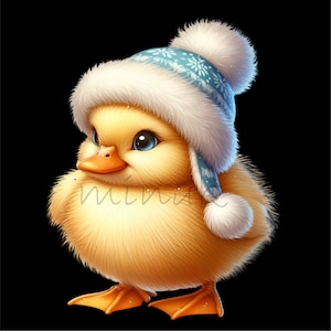 Winter Duckling Clipart Adorable Duck Illustration 12 PNG Perfect for ...