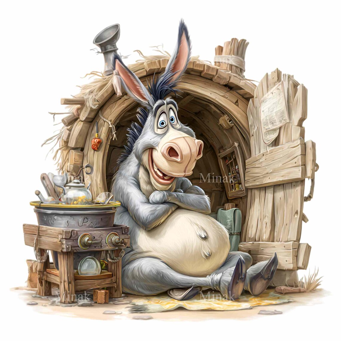 15 PNG Chef Donkey Clipart – Funny Cooking Illustration in Cottage ...