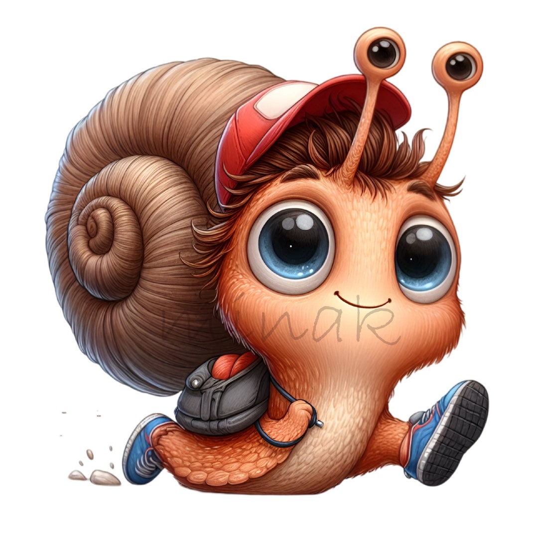Funny Snail Sport Runner Clipart, 15 PNG Kids School Kindergarten ...
