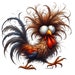Funny Scruffy Rooster Clipart PNG - 10 Comical Cartoon Chicken With ...