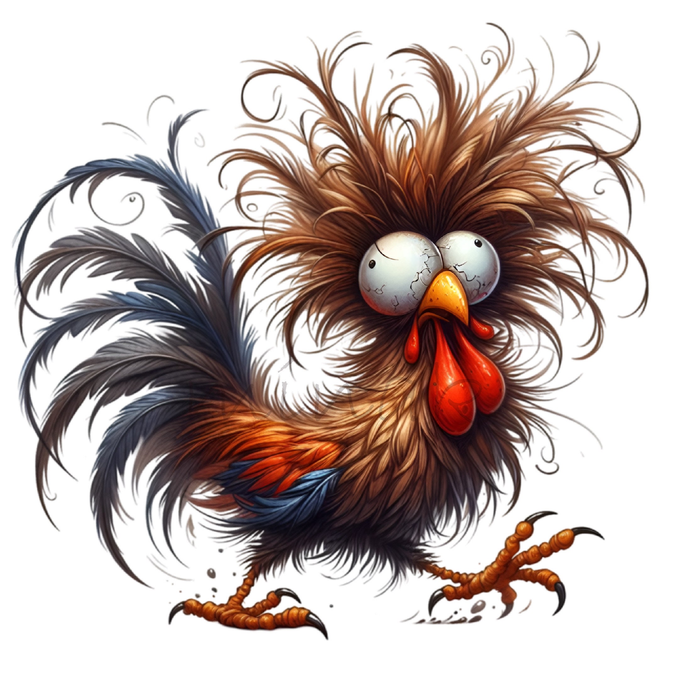 Funny Scruffy Rooster Clipart PNG - 10 Comical Cartoon Chicken With ...