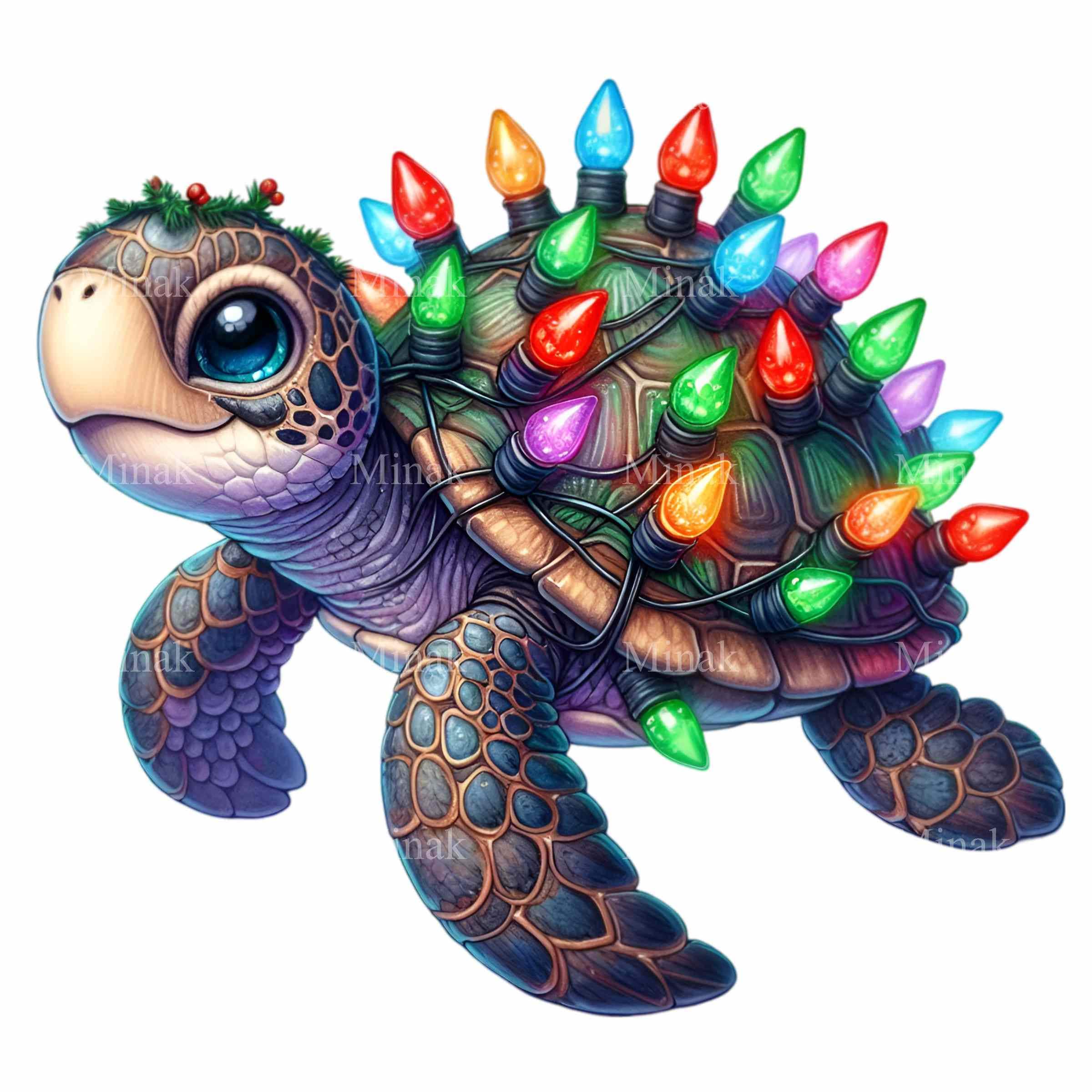 15 PNG Christmas Turtle Clipart – Cute Festive Animal PNG – Holiday ...
